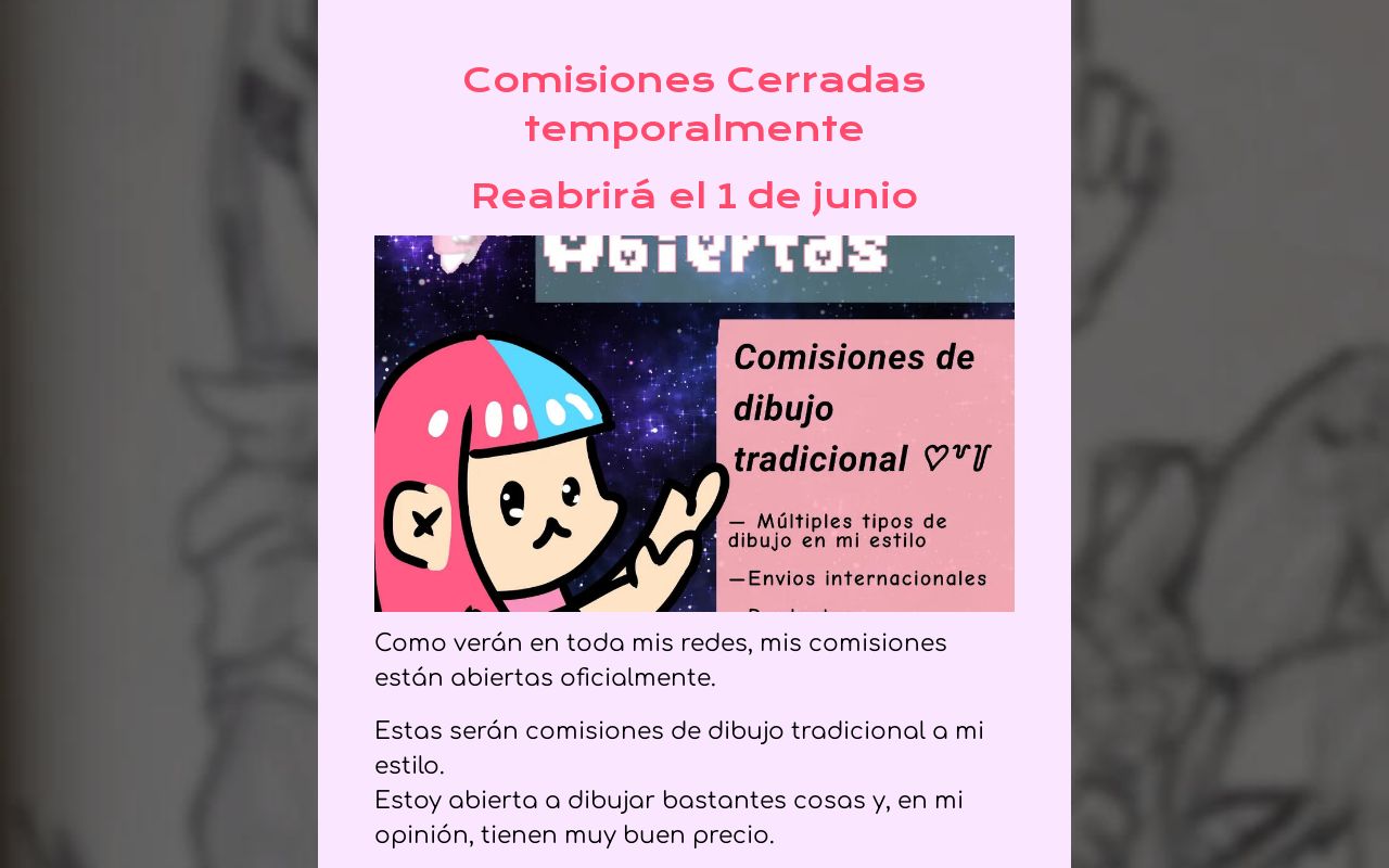 Comisiones de dibujo tradicional